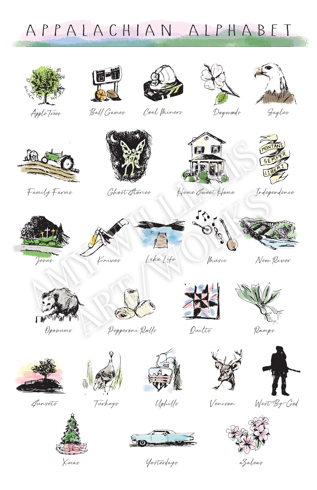 Appalachian Alphabet 11x17 Print - Etsy