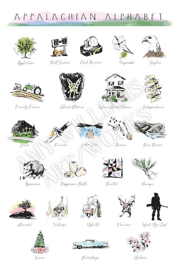 Appalachian Alphabet 11x17 print | Etsy