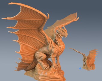 Adult Copper Dragon 3D Printed Tabletop Miniatures D&D TTRPG - Etsy