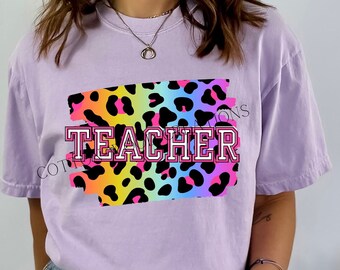 Teacher Design - Second Grade Leopard Print - Lisa Frank Inspired - PNG ...