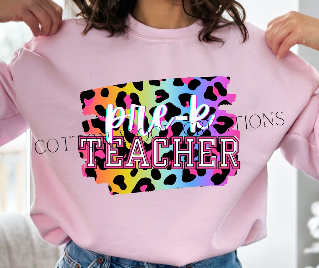 Teacher Design - Pre-k - Leopard Print - Lisa Frank Inspired - PNG JPEG ...
