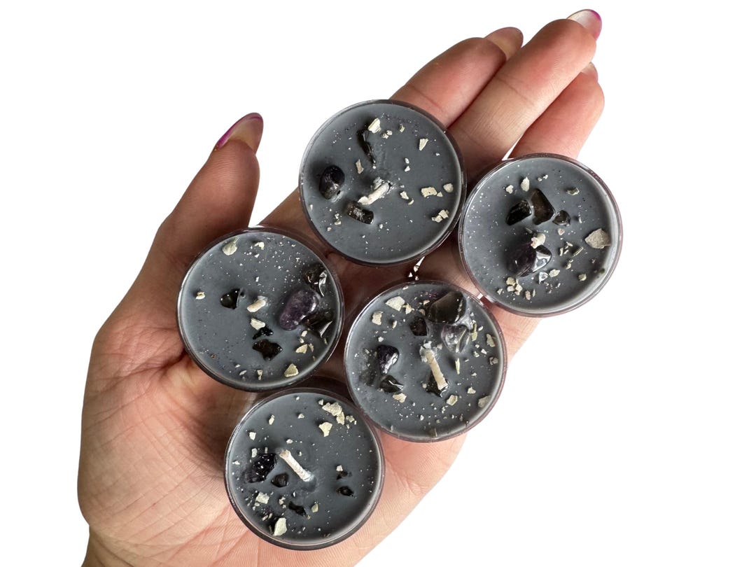 Black Magic Tea Light Candle Set Incense Scented Candle With Crystal ...