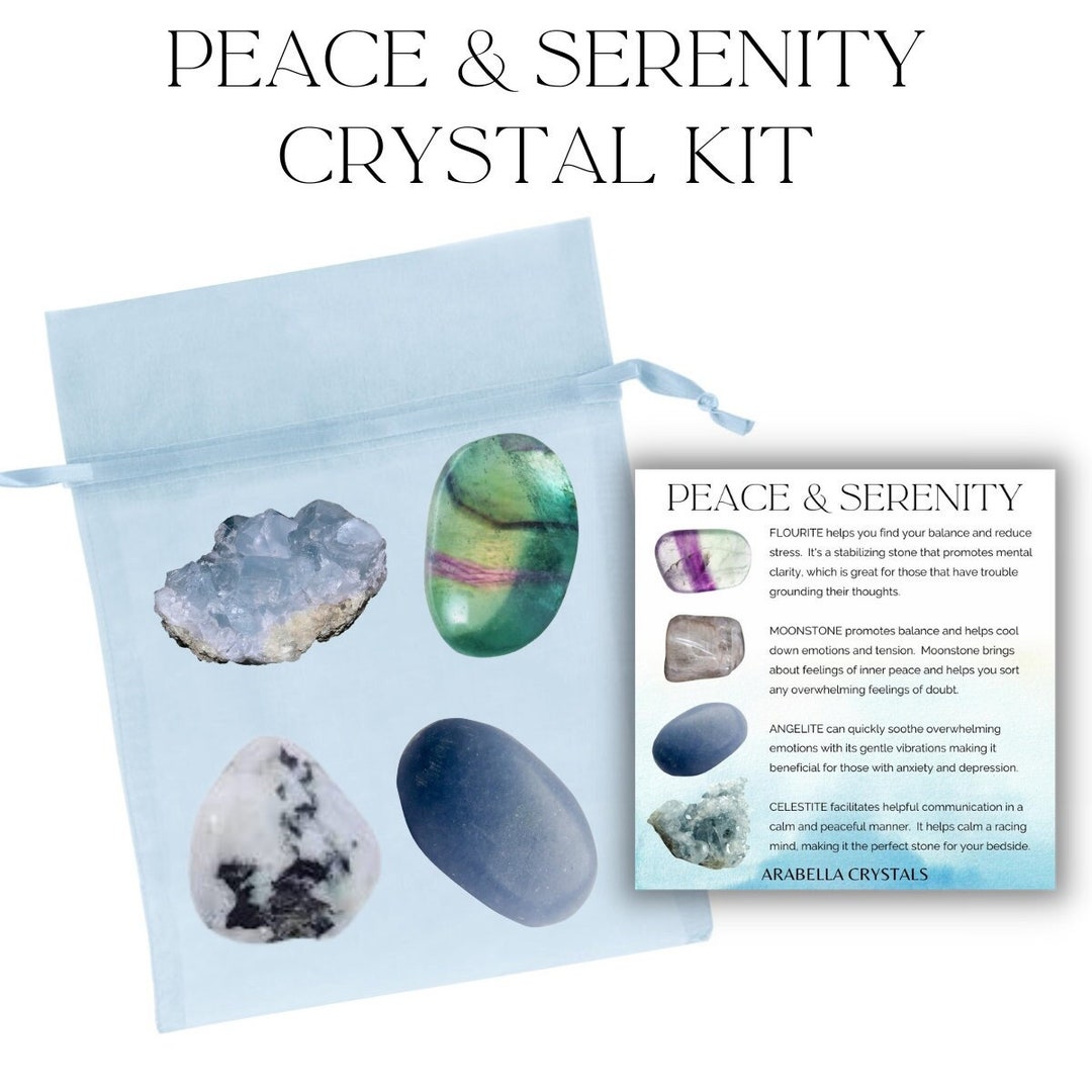 Peace and Serenity Crystal Kit / Moonstone / Fluorite / Celestite ...