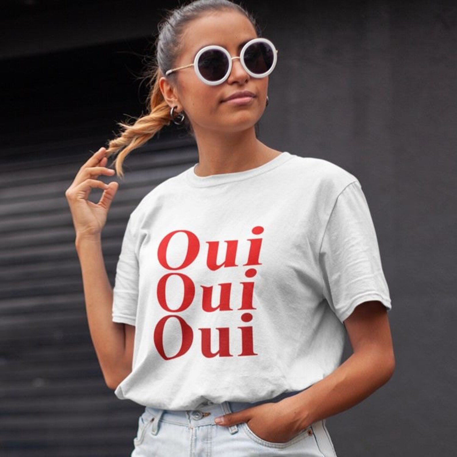 Oui Shirt French Slogan Tshirt Cute Yes T-shirt France - Etsy
