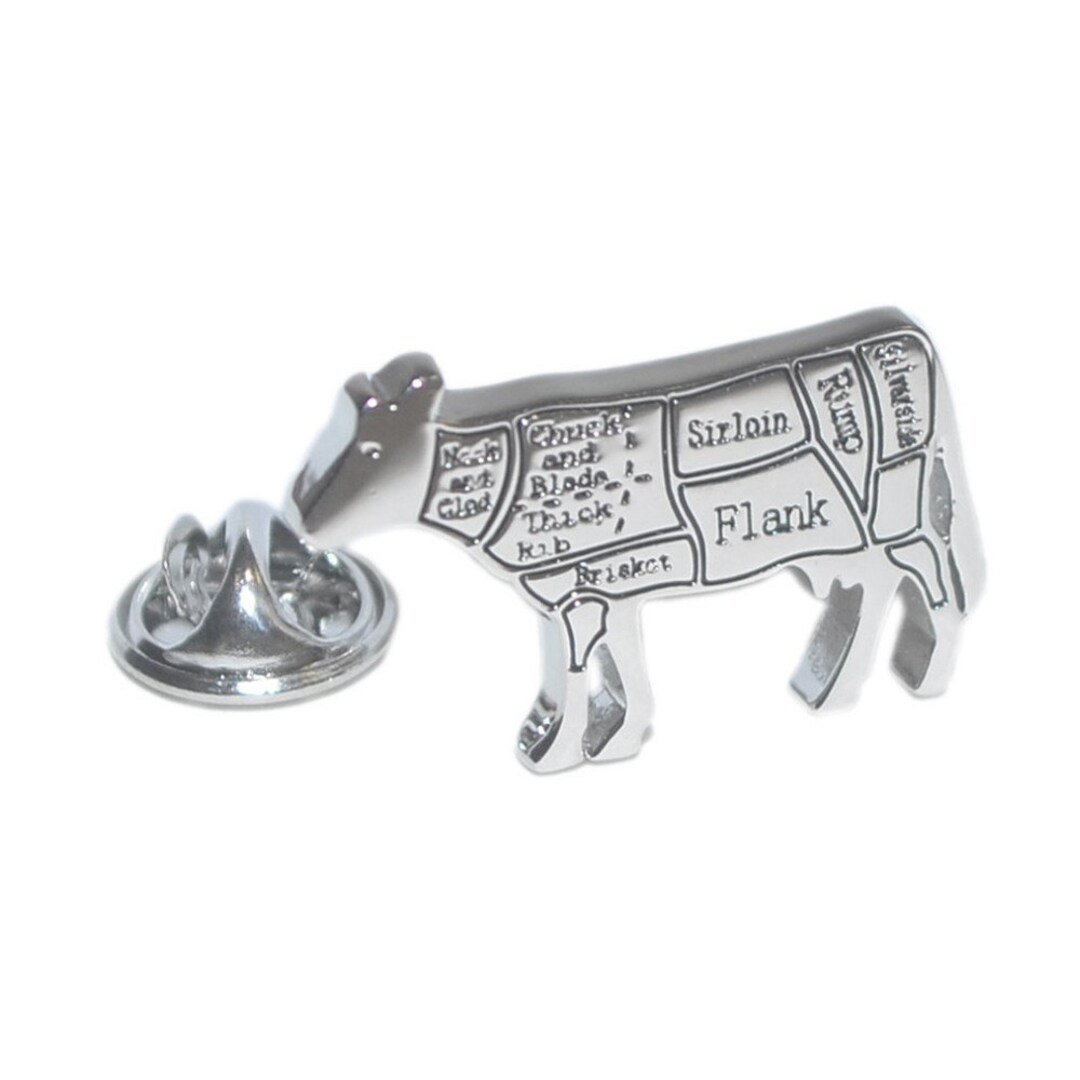 Butchers Cuts of Beef Cow Lapel Pin - Etsy
