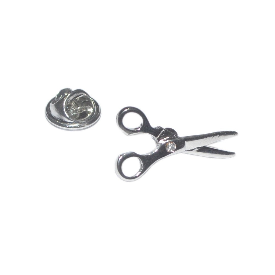 Scissors Pewter Lapel Pin - Etsy