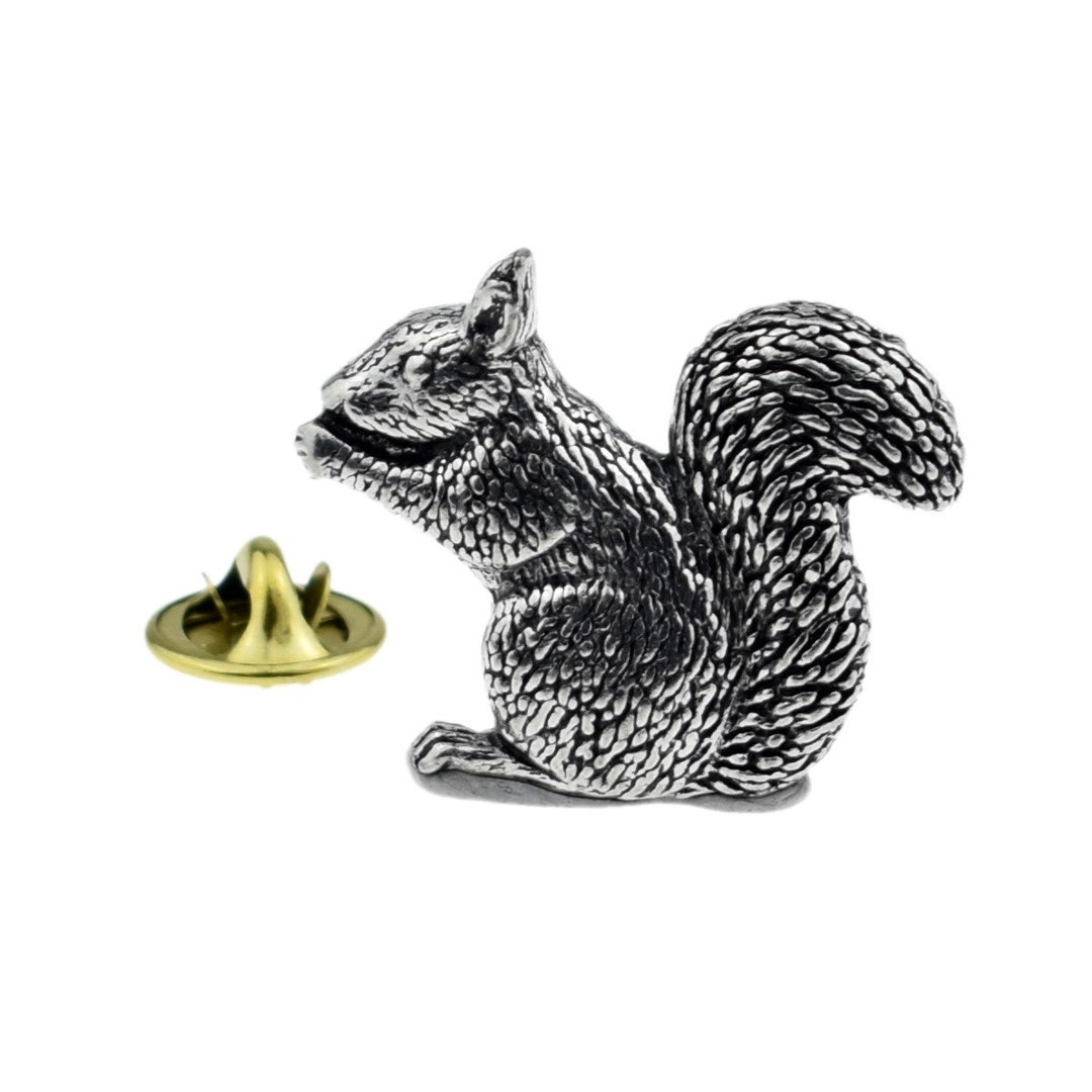 Squirrel Pewter Lapel Pin - Etsy