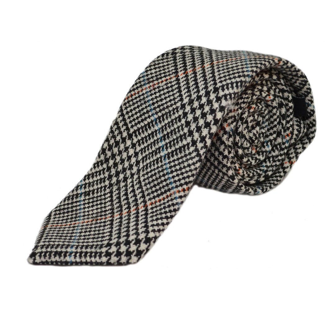 Black & White Dogtooth Check Tweed Tie - Etsy