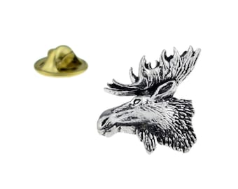 Stags Head Pewter Lapel Pin - Etsy UK