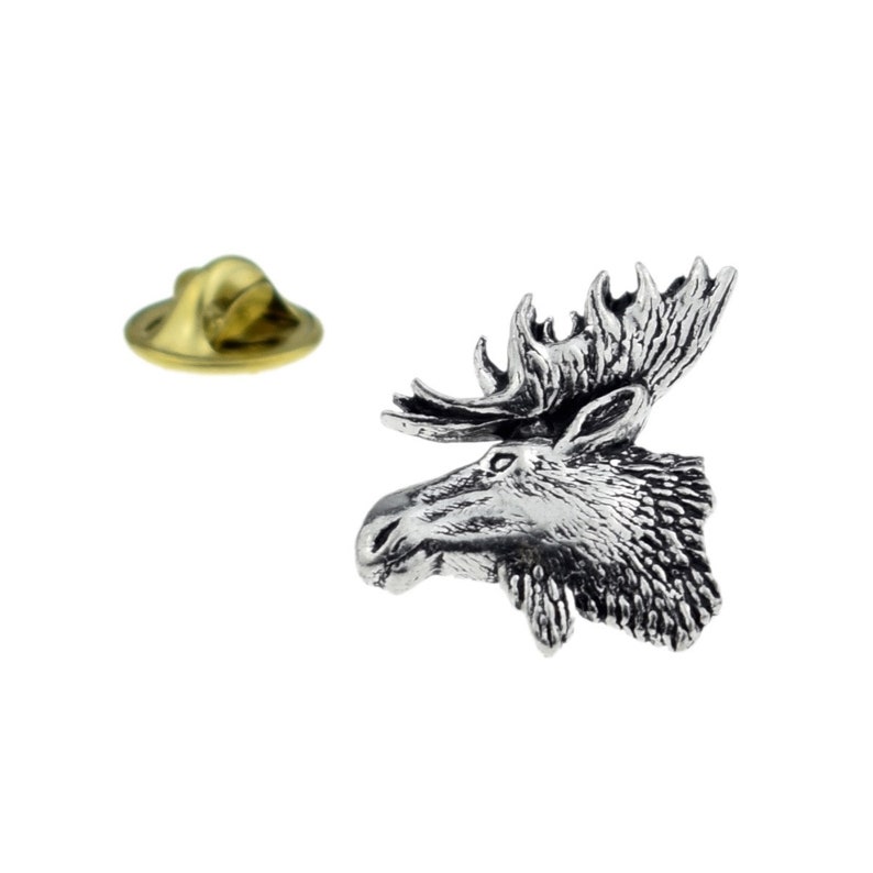 Moose Head Pewter Lapel Pin - Etsy