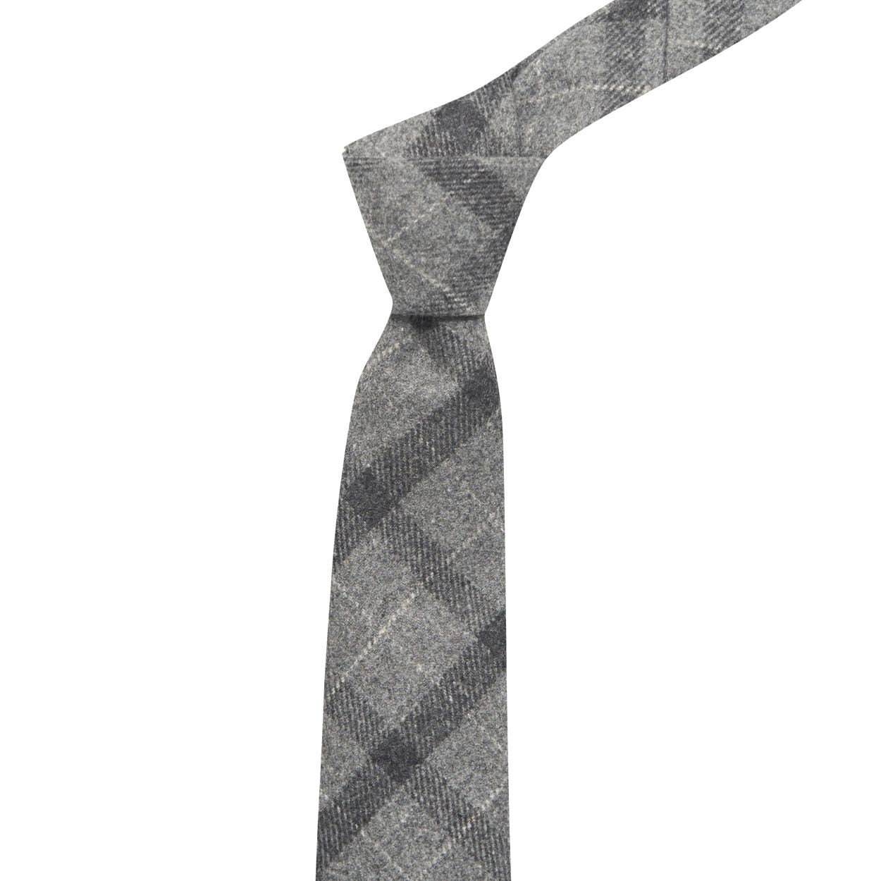 Light Grey & Dark Grey Check Tie / Necktie - Etsy