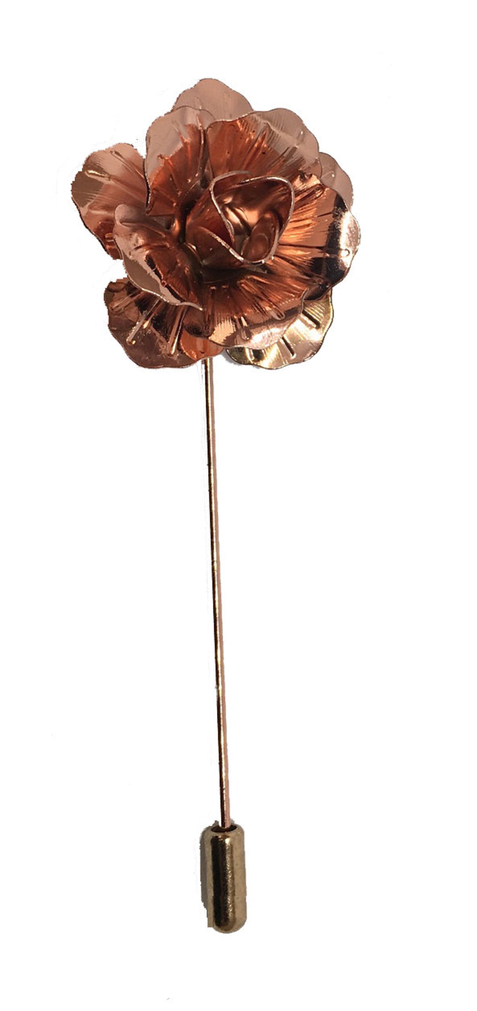 Rose Gold Metal Flower/rose Lapel Pin / Corsage / Buttonhole / | Etsy