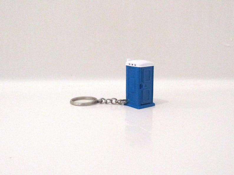 Porta-potty Blue White Keychain, - Etsy