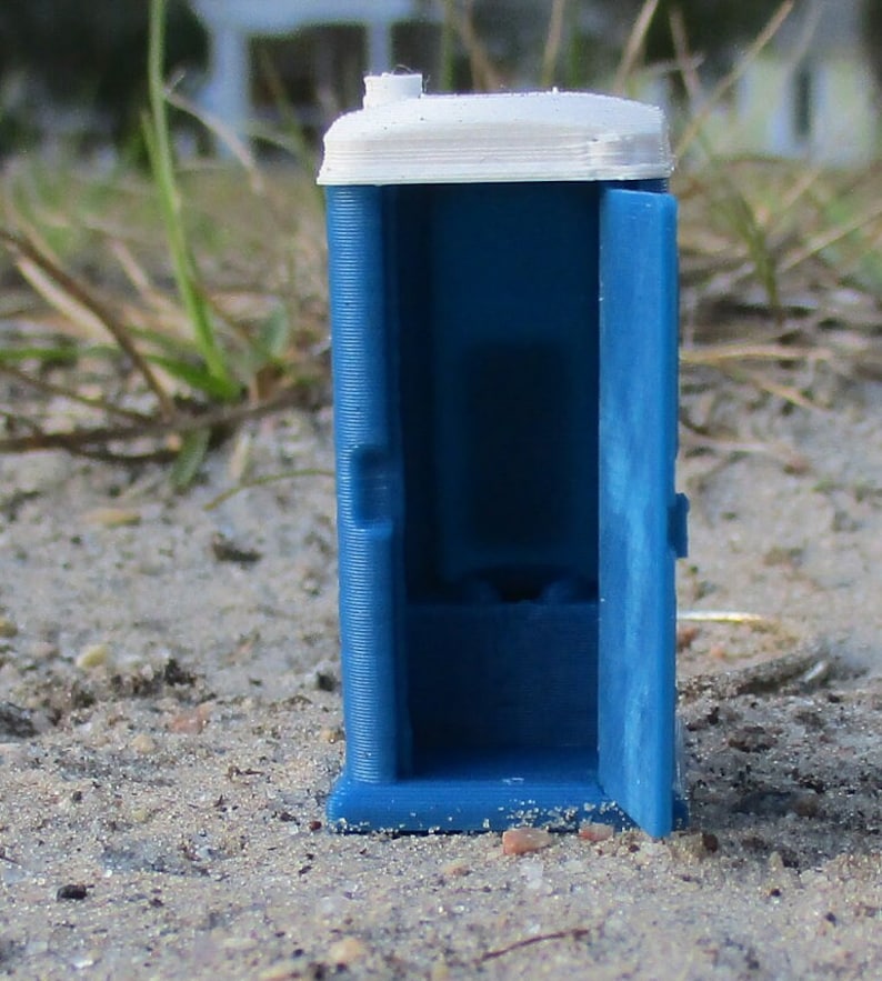 Porta-potty Blue White Keychain, - Etsy