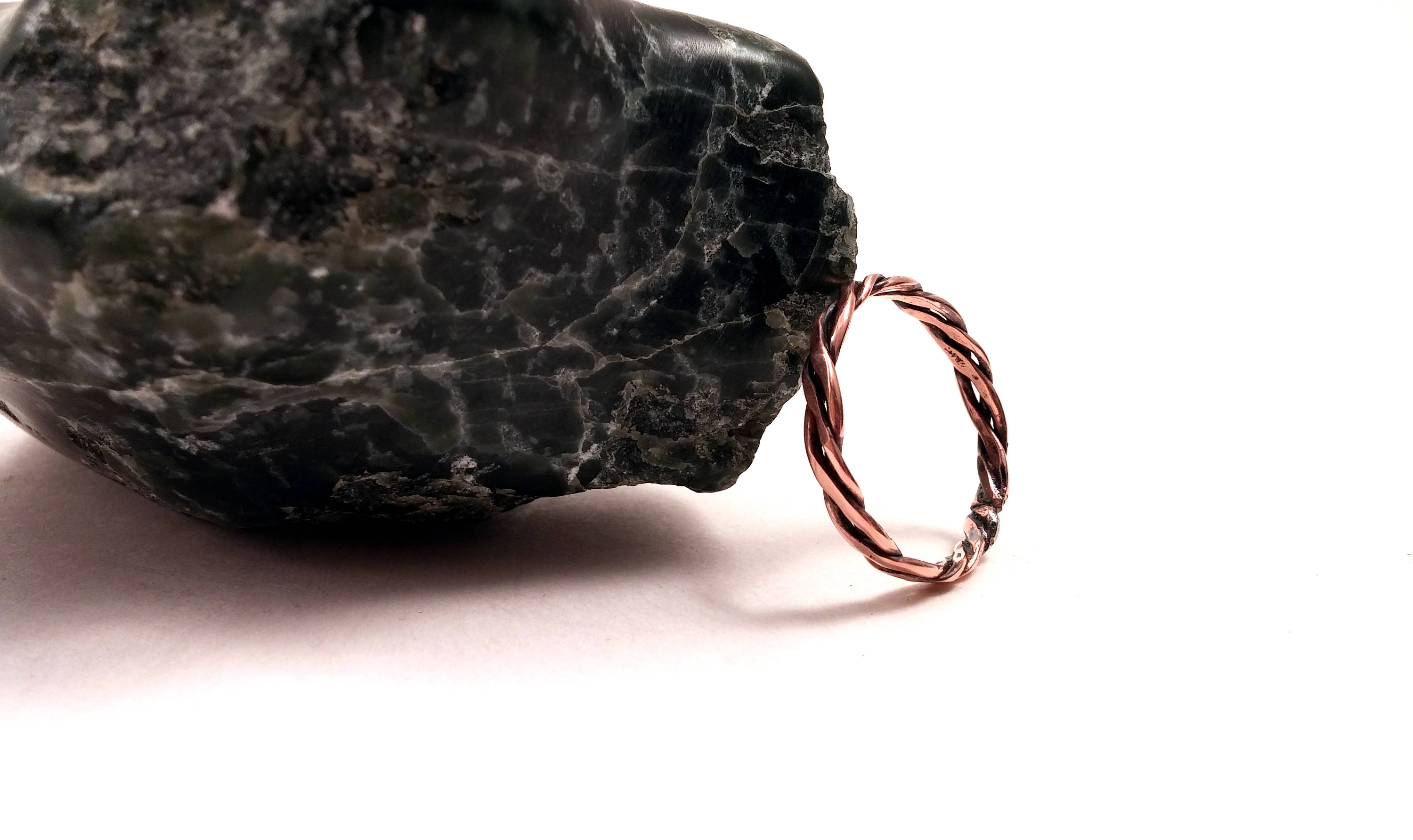 Twisted Copper Ring: Rustic Braided Stacking Band - Etsy