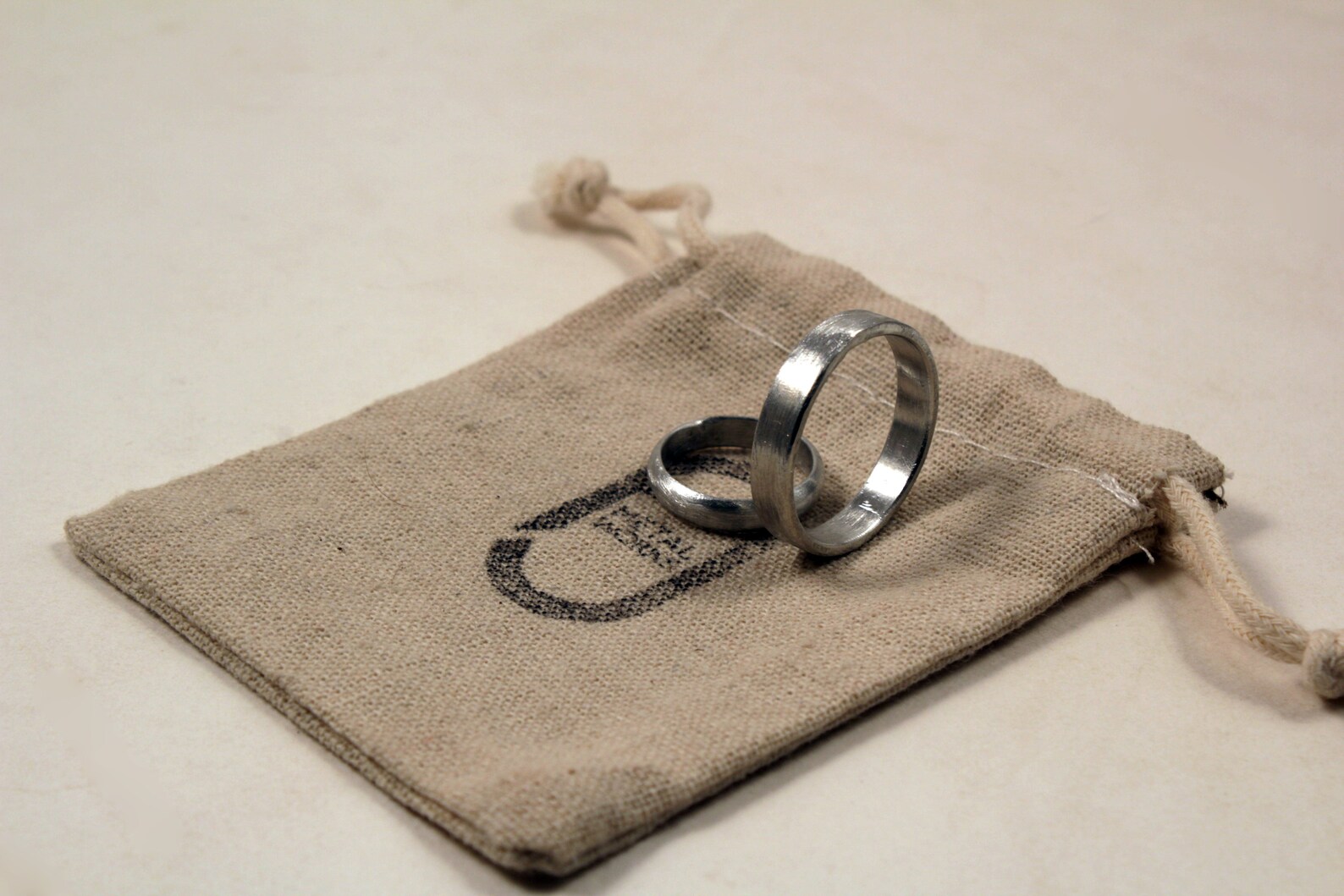 Matching Pewter Wedding Band Set: Rustic Brushed Rings - Etsy