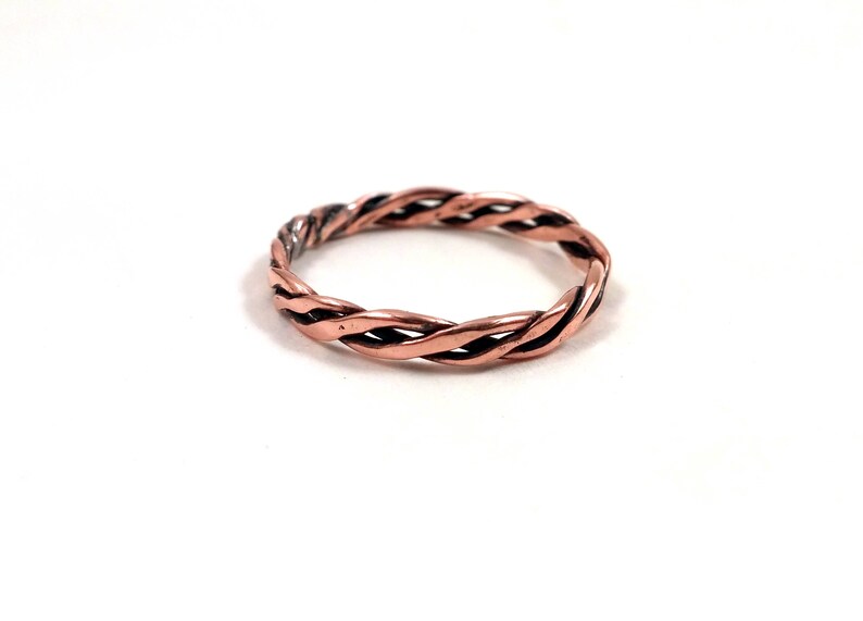 Twisted Copper Ring: Rustic Braided Stacking Band - Etsy