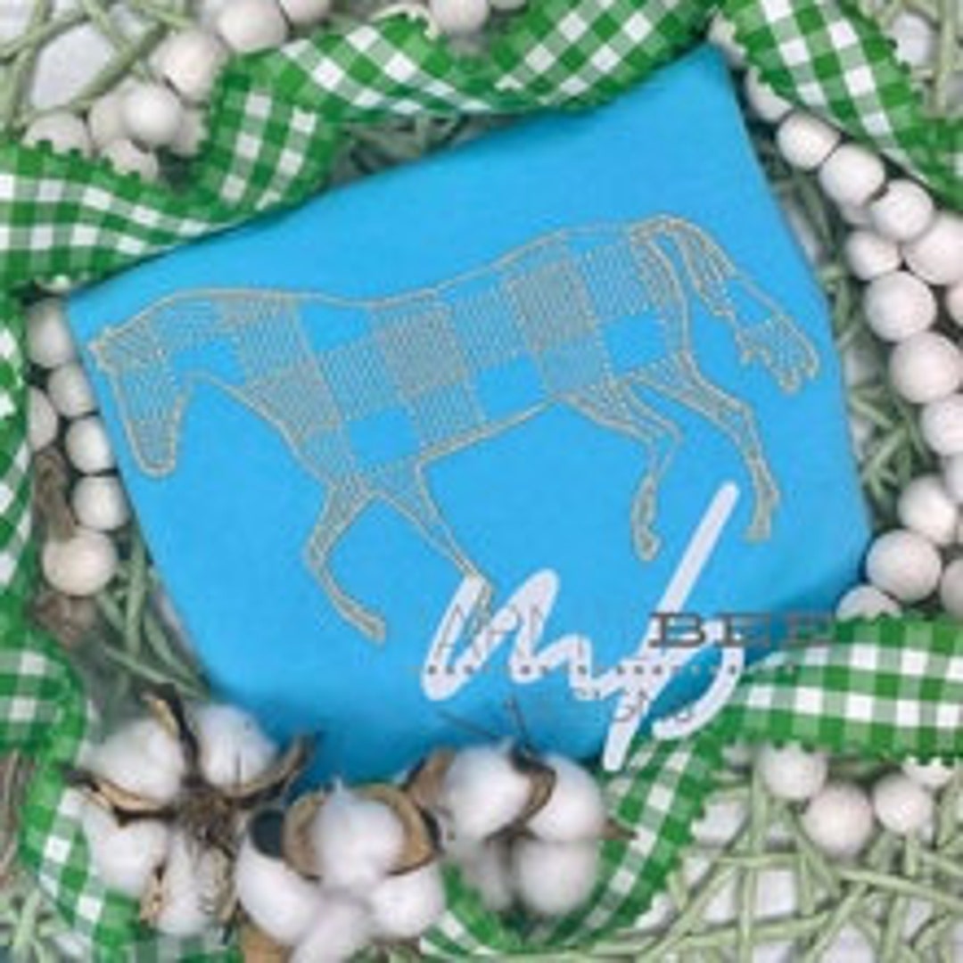 Checkered Horse - Etsy