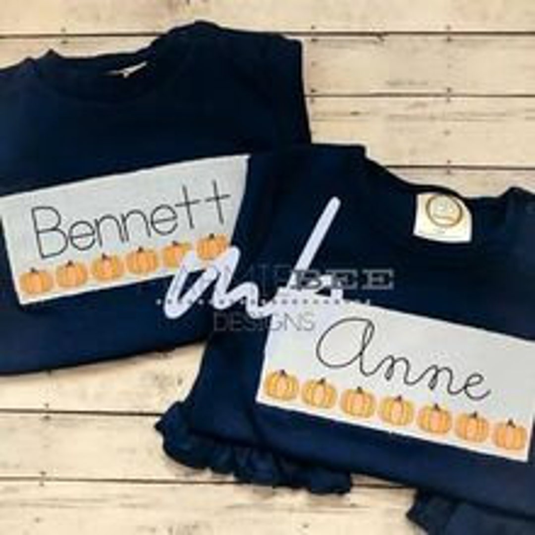 Pumpkin Patch Name Plate Applique - Etsy