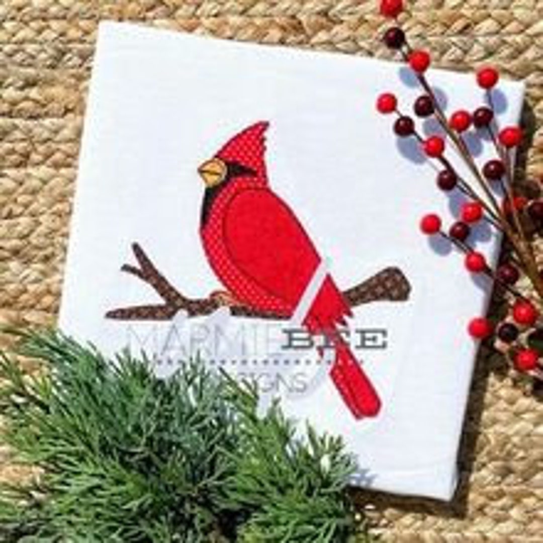 Cardinal Applique - Etsy