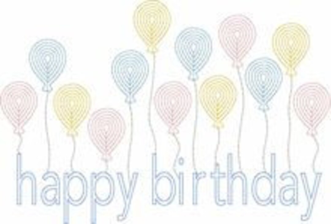 Loopy Happy Birthday With Balloons - Etsy