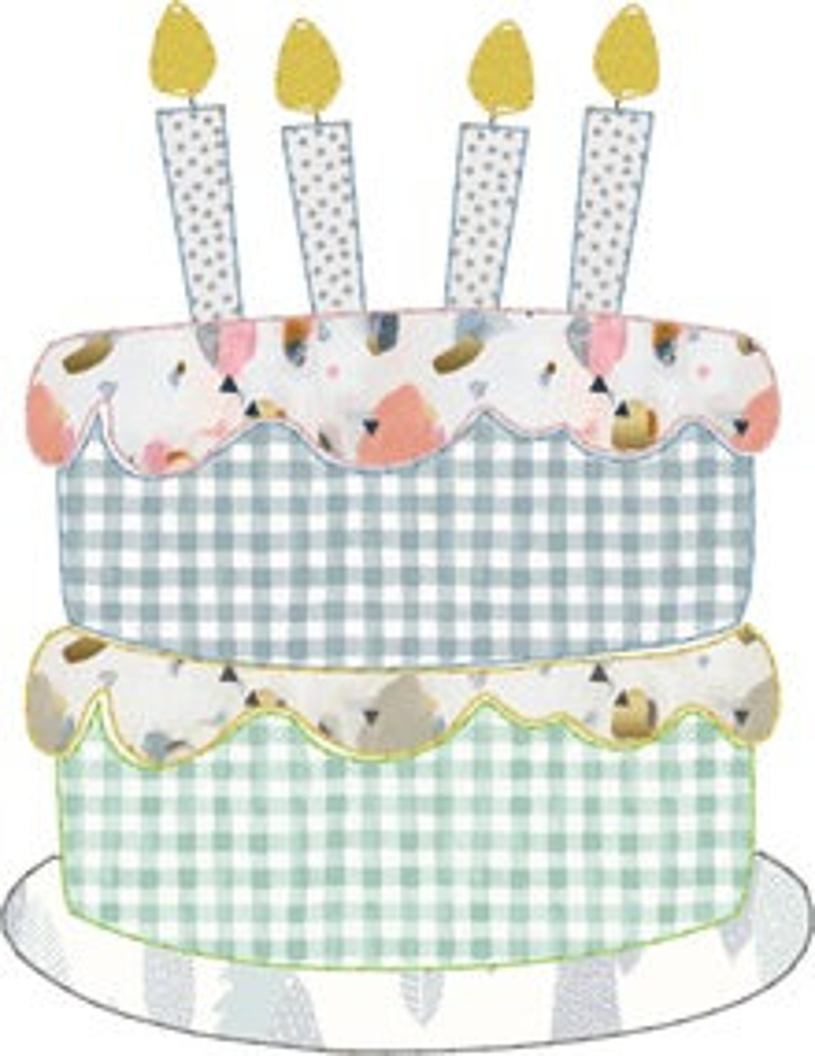Birthday Cake + Add on Candles Simple Applique - Etsy