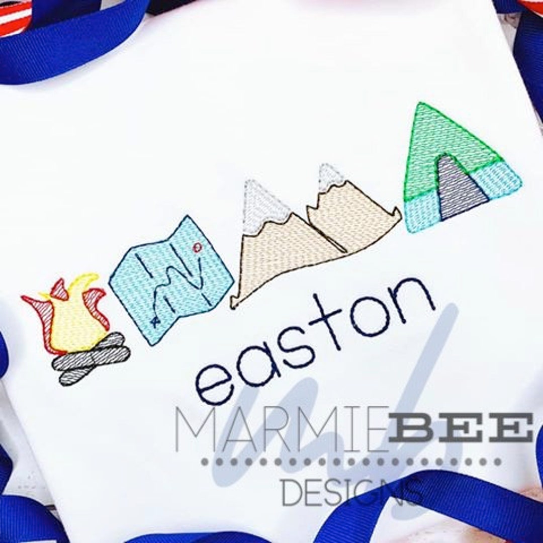 Camp Out Line Quick Stitch Embroidery - Etsy