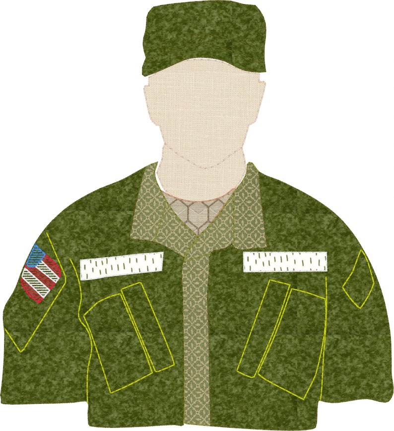 Army Man Simple Applique - Etsy