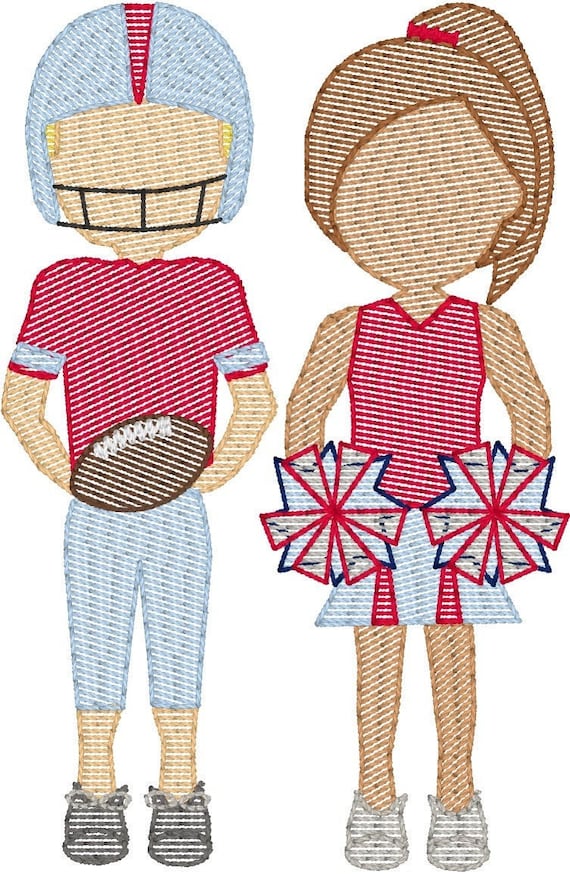Cheerleader Football Player Drawings