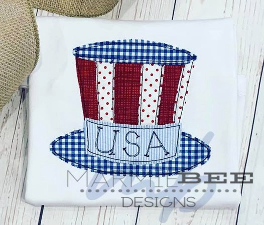 Uncle Sam Hat Simple Applique - Etsy