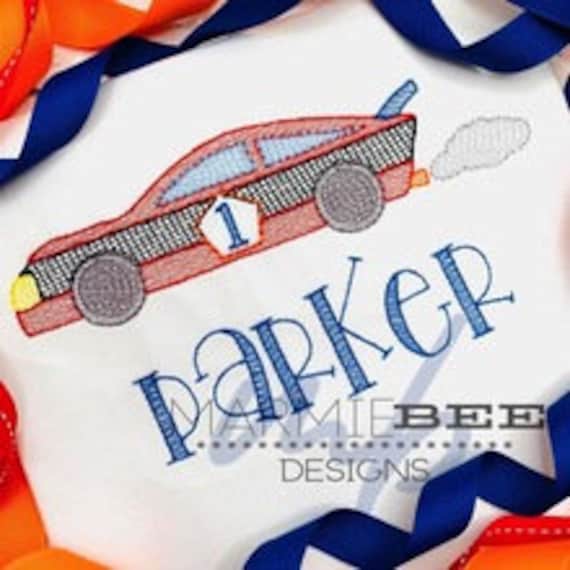 Race Car With Number 1 Quick Stitch | Etsy