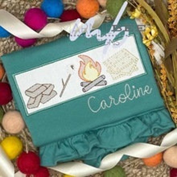 Smores Line Embroidery Quick Stitch faux Smock Plate NOT - Etsy