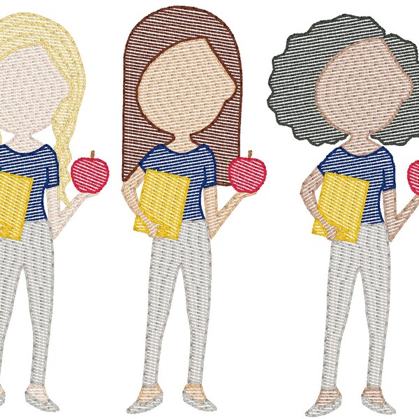 Stick Figure Embroidery Design - Etsy