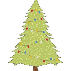 Simple Tree With Lights Applique - Etsy