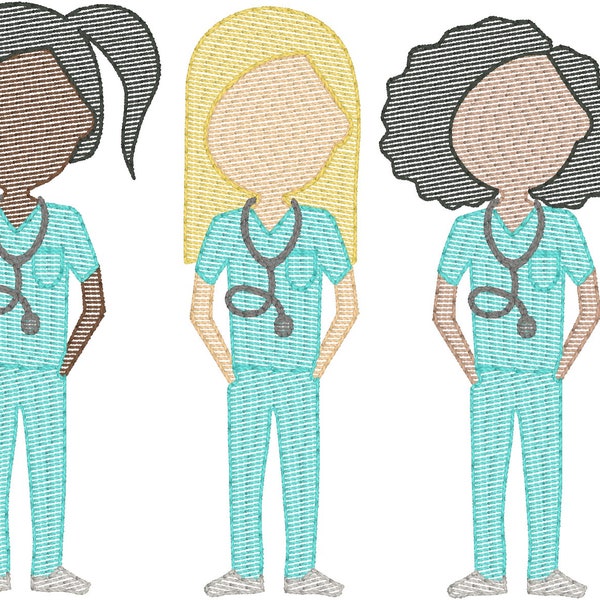 Doctor Female Embroidery - Etsy