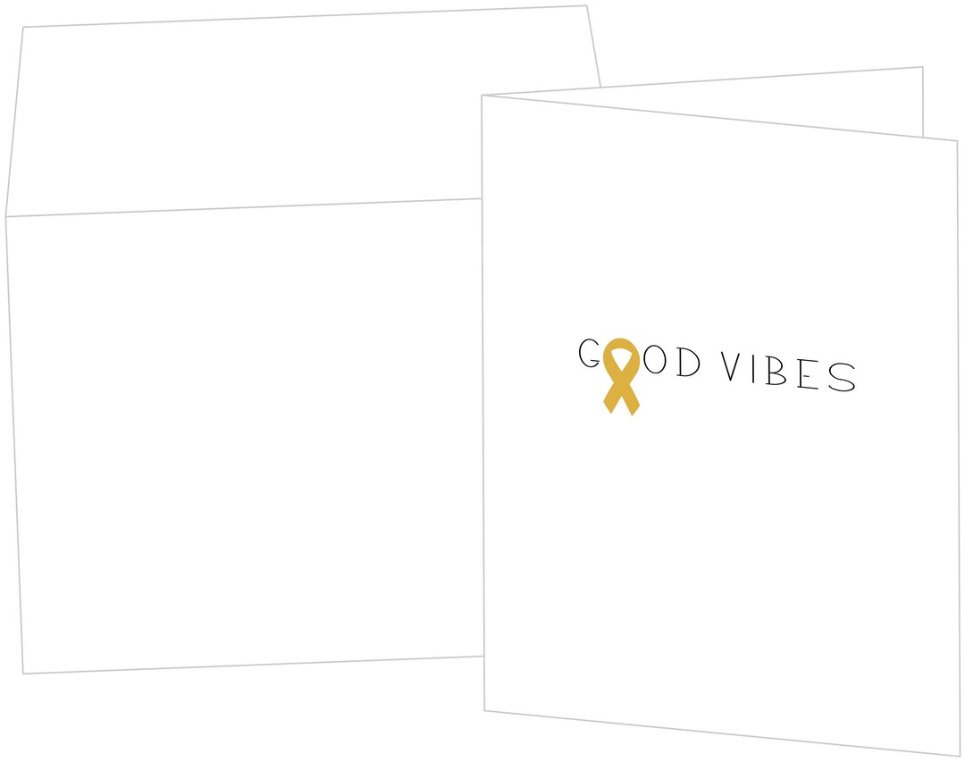 Good Vibes Pediatric Cancer Awareness Greeting Card - Etsy