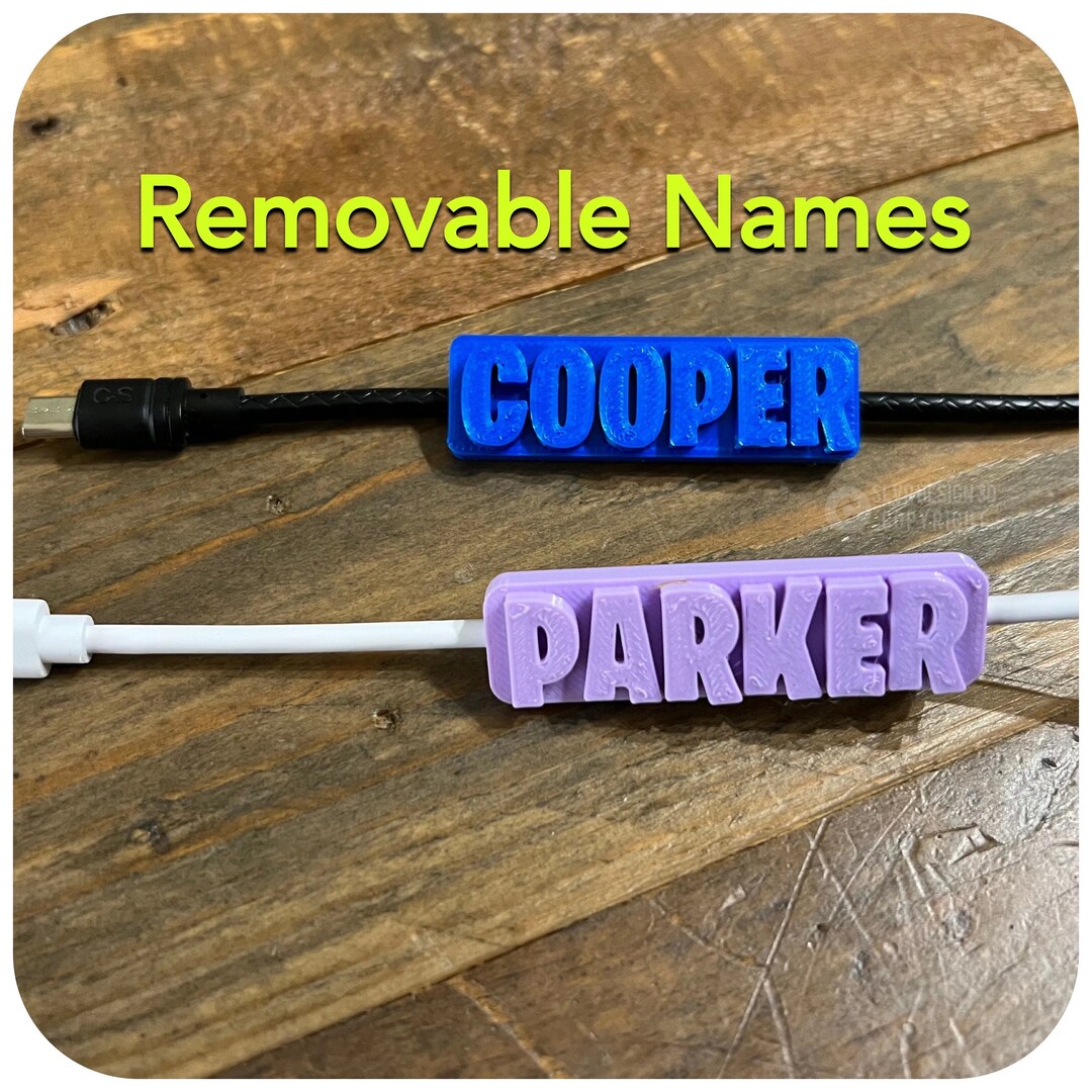 Personalized 3D Printed Name Tag for Phone Cables - Etsy