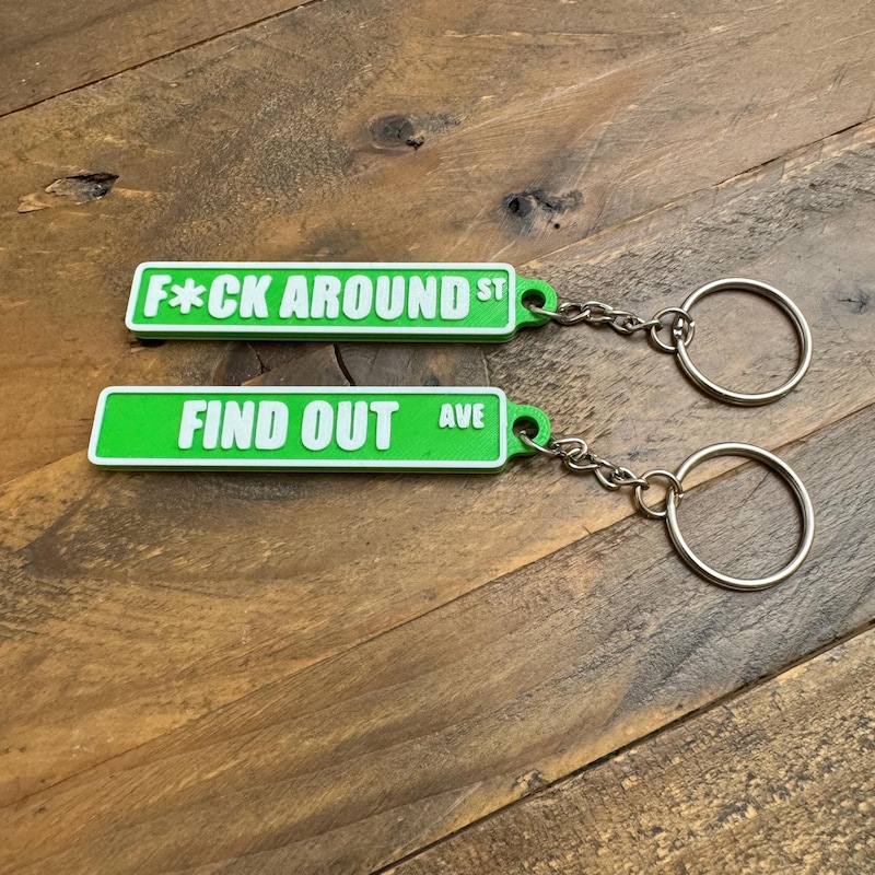 F Around Keychain - Etsy