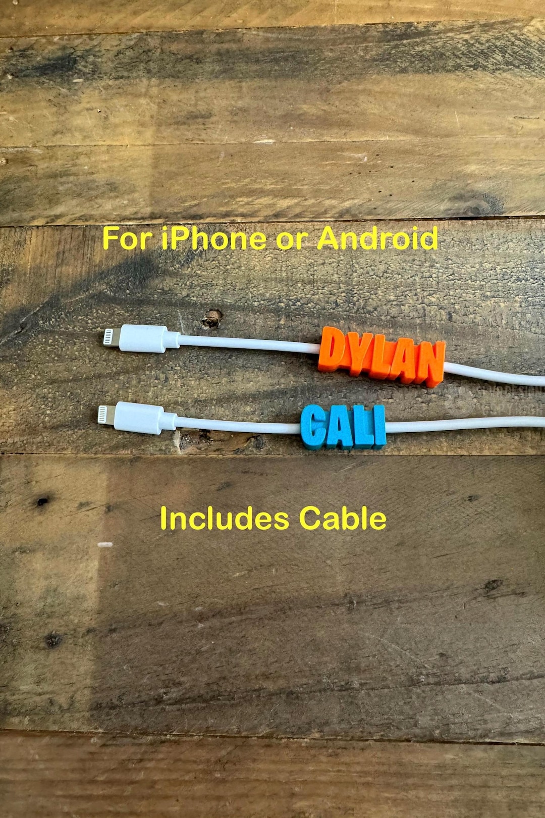 6ft Personalized iPhone Android Cable, Lightning USB-C Cable: the ...