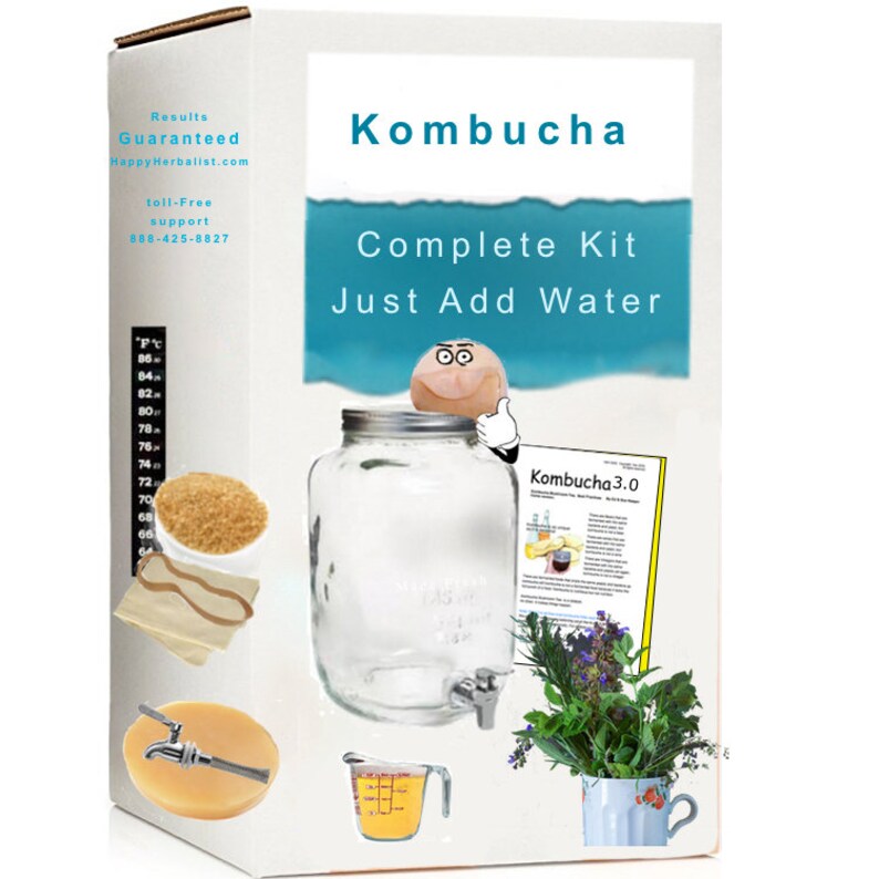 Complete Kombucha Starter Kit includes 2 Gallon Jar and | Etsy