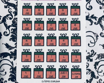 Cute Christmas Countdown/festive/holidays Planner Stickers - Etsy