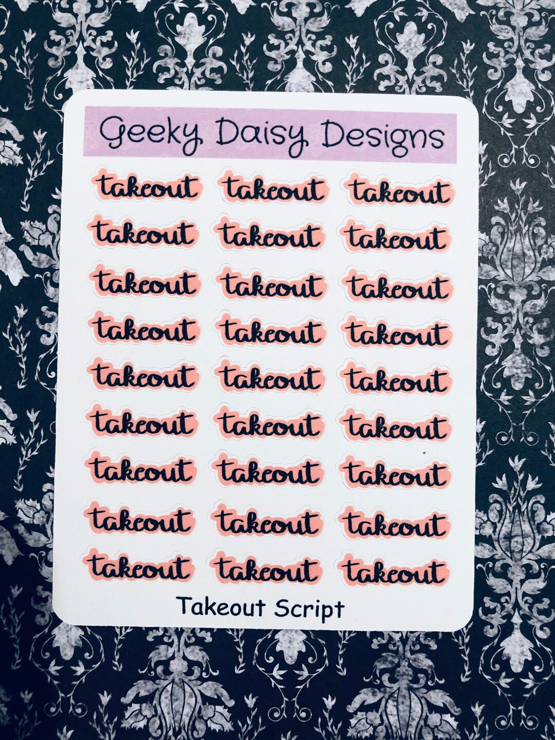 Takeout Script Planner Stickers - Etsy