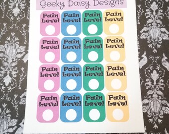 PRINTABLE Pain Trackers Pain Level Trackers Functional Stickers Erin ...