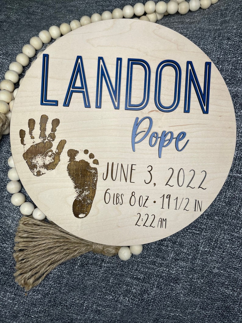 Add on - Footprint / Birth Statistics Engrave - Etsy