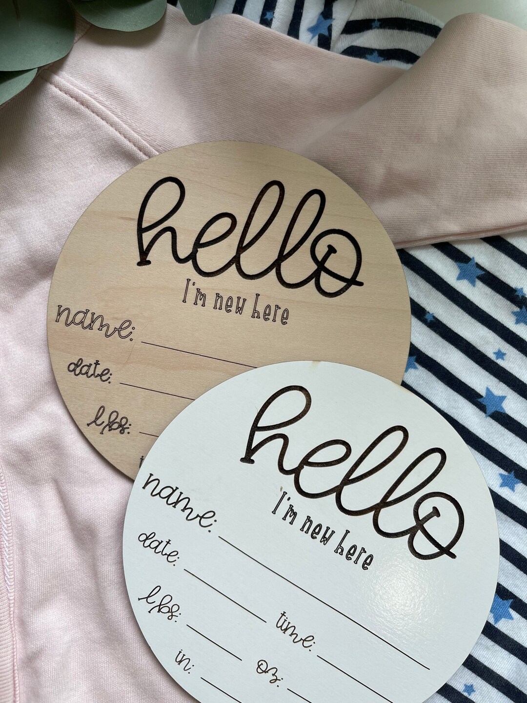 Custom Engraved Baby Name Birth Stats Plaque, Newborn Photo Prop ...