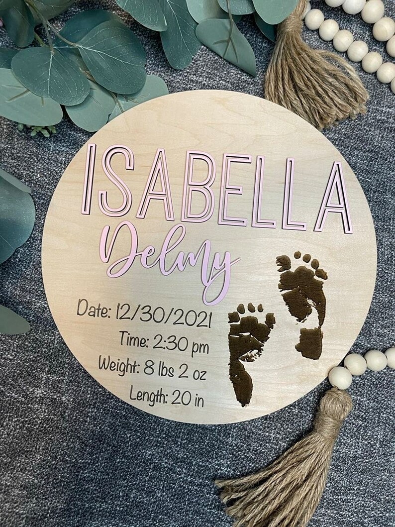 Add on Footprint & Birth Statistics Engrave - Etsy