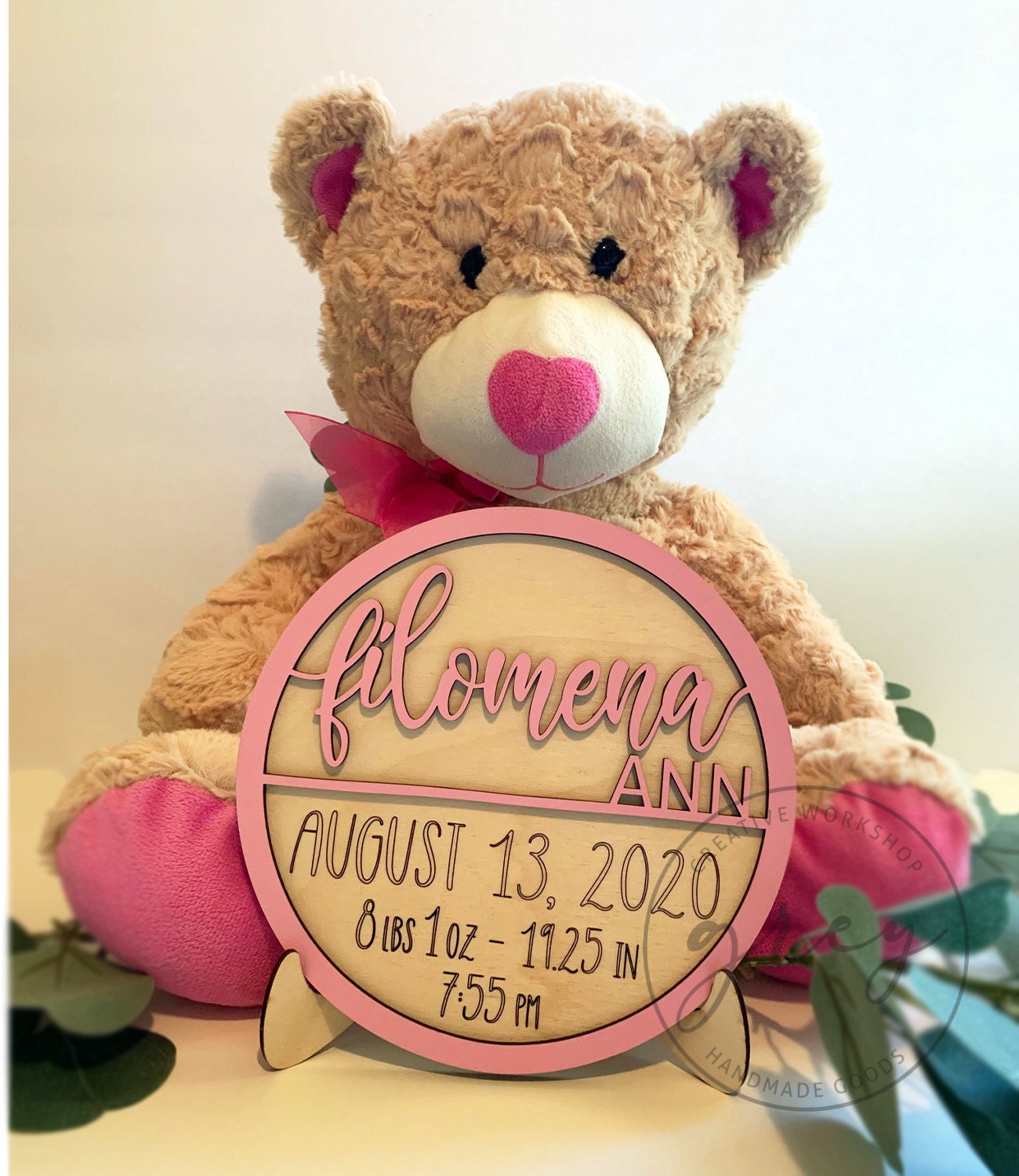 Custom Engraved Wood Baby Name Stats Sign with Stand /Newborn | Etsy