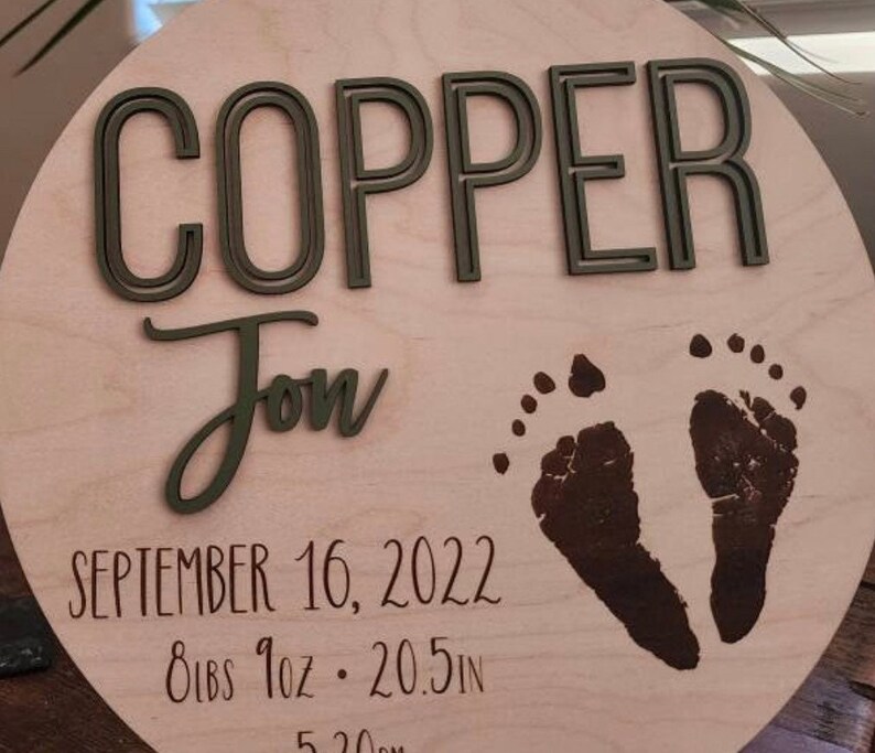 Add on Footprint & Birth Statistics Engrave - Etsy