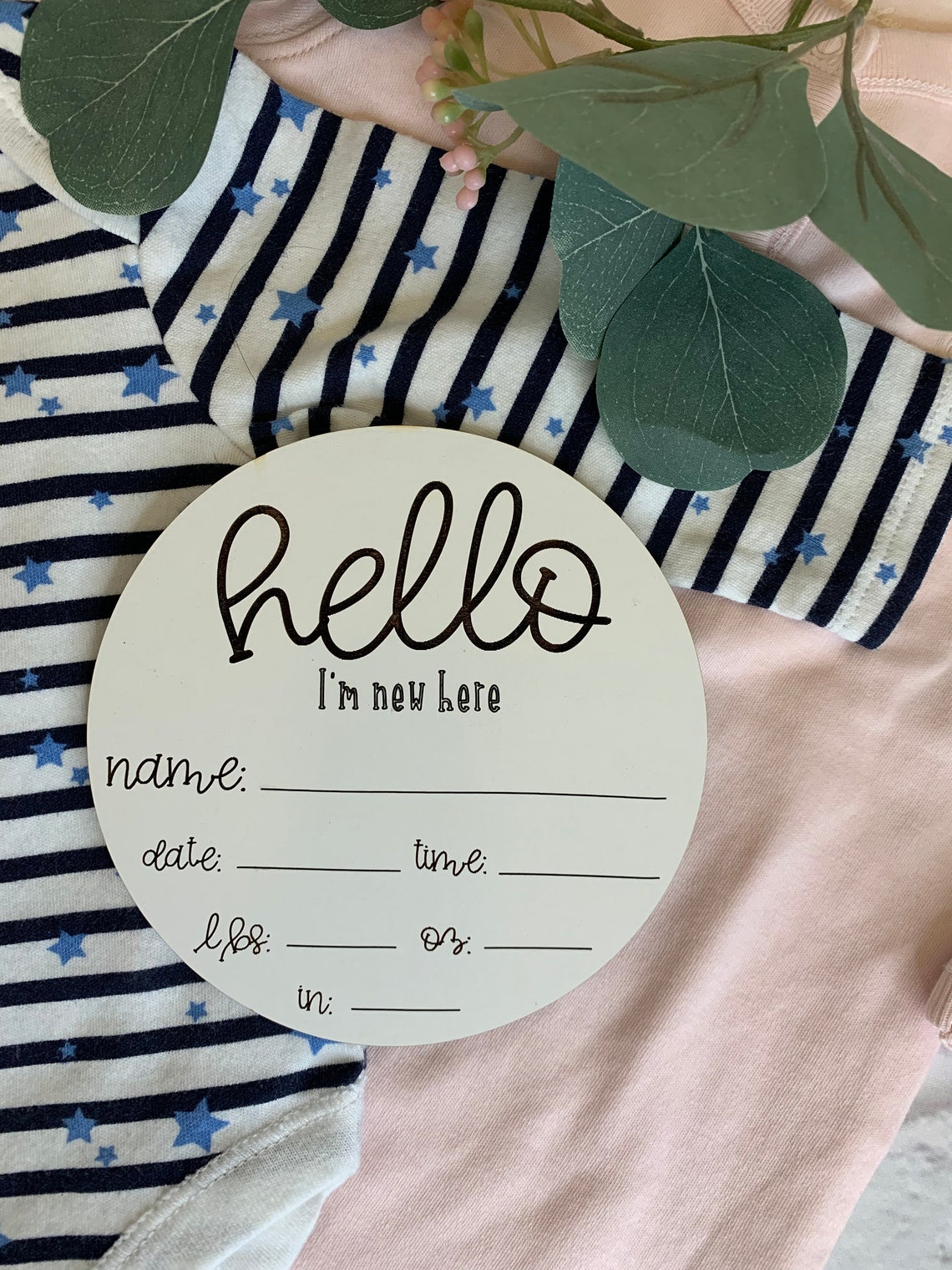 Custom Engraved Baby Name Birth Stats Plaque /Newborn Photo | Etsy