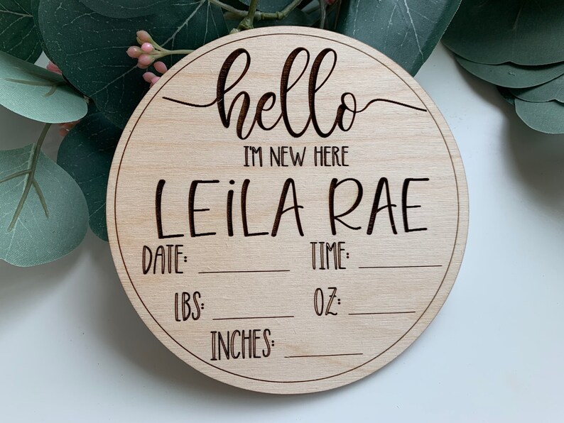 Custom Engraved Wood Baby Name Birth Stats Plaque / Newborn - Etsy